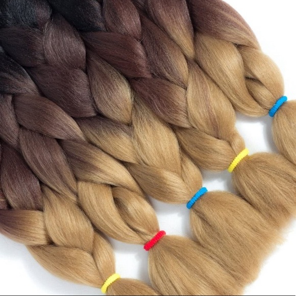 Accessories | 5 Packs Of Black Brown 3 Tone Ombr Braiding Hair | Poshmark